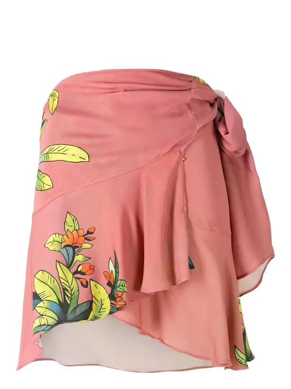 AMIR SLAMA Paneled Print Wrap Skirt - Pink