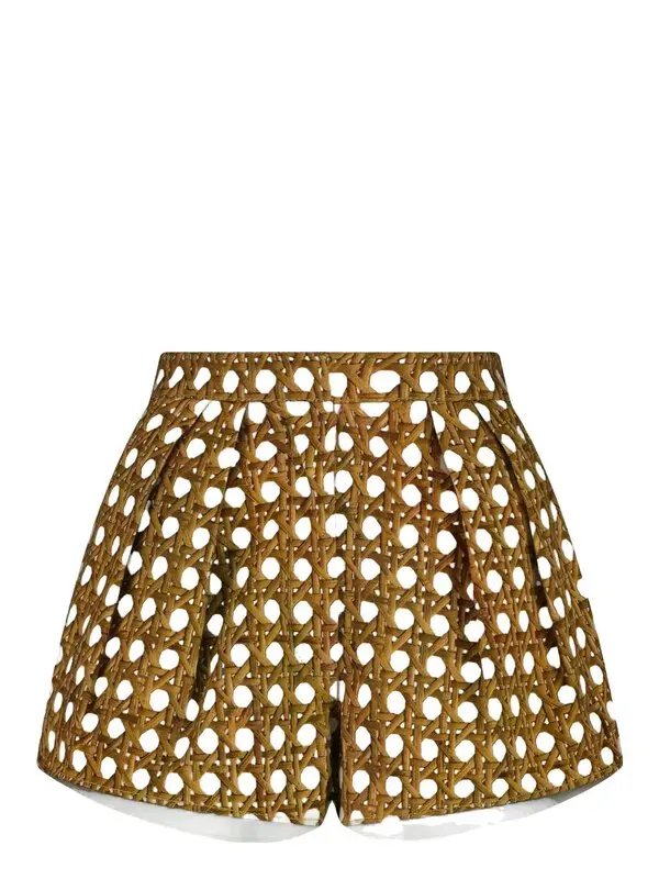 Giambattista Valli Vienna Straw Pleated Shorts - Brown
