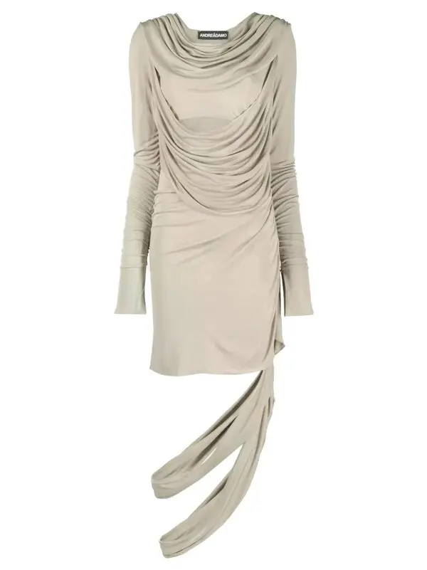 ANDREĀDAMO Draped Cut-out Dress - Grey