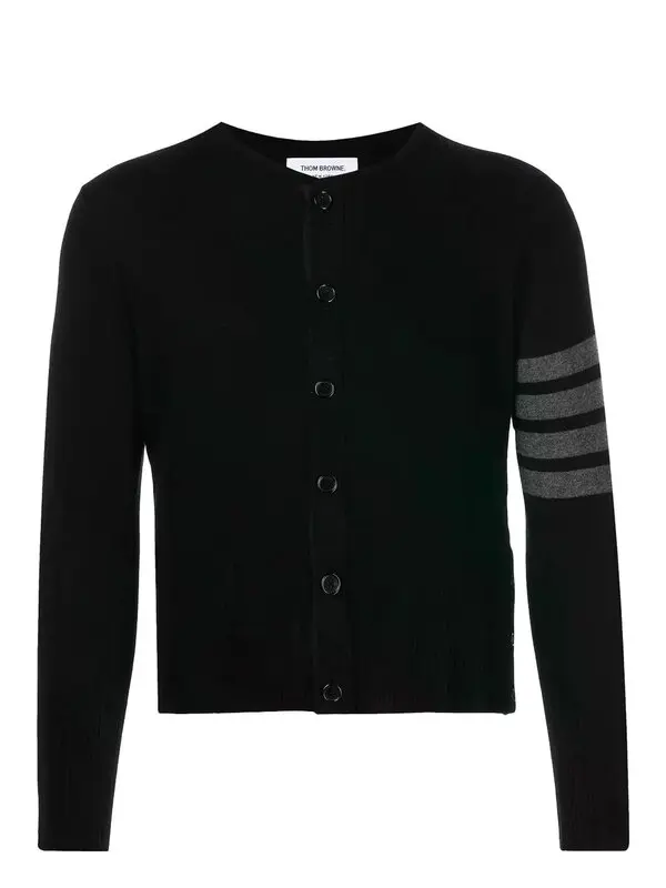 Thom Browne 4-bar Stripe Button-up Cardigan - Black