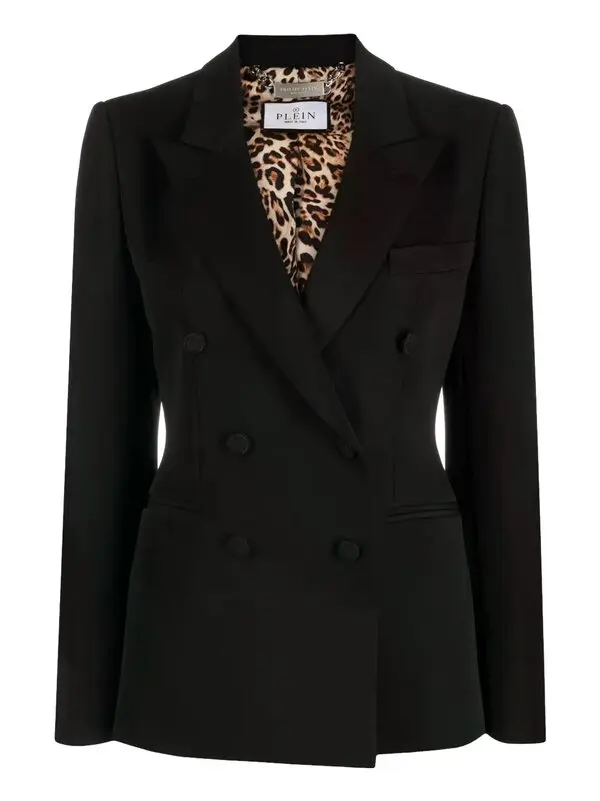 Philipp Plein Double-breasted Cady Blazer - Black