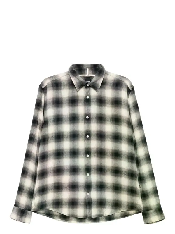 BOSS Plaid Long-sleeves Shirt - Grey