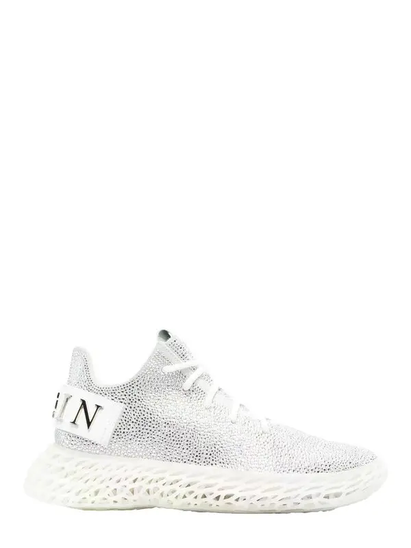 Philipp Plein Skeleton Runner Embellished Sneakers - Silver