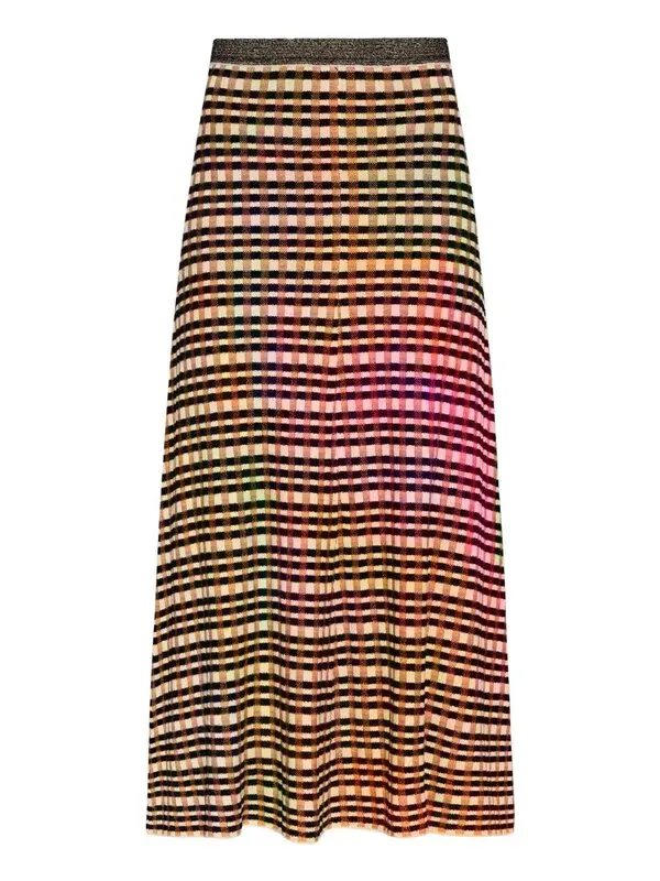 Ulla Johnson Amal Checked Jacquard Skirt - Orange