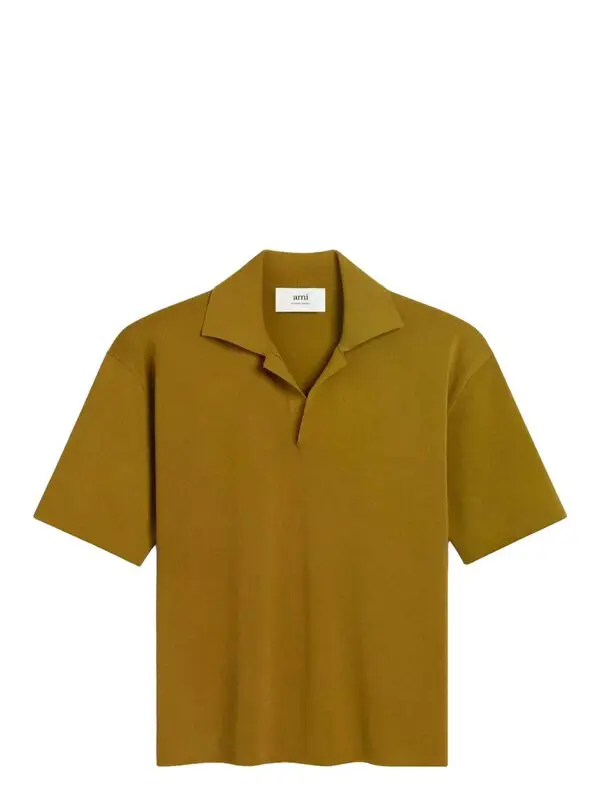 AMI Paris Fine-knit Polo Shirt - Neutrals