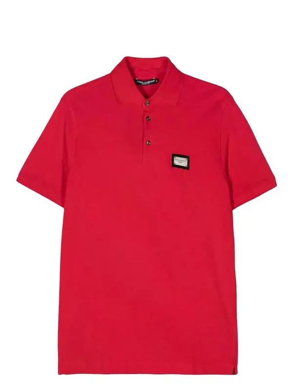 Dolce & Gabbana Logo-plaque Polo Shirt - Red