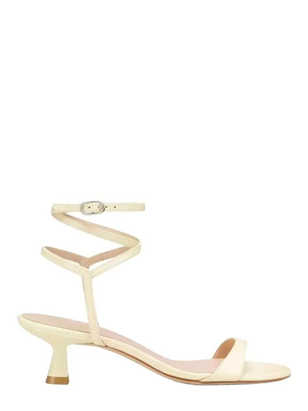 STUART WEITZMAN Round-toe Heeled Leather Sandals - Neutrals