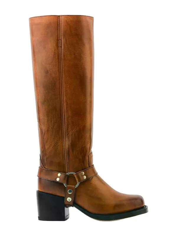 PAUL WARMER Leather Knee-length Boots - Brown
