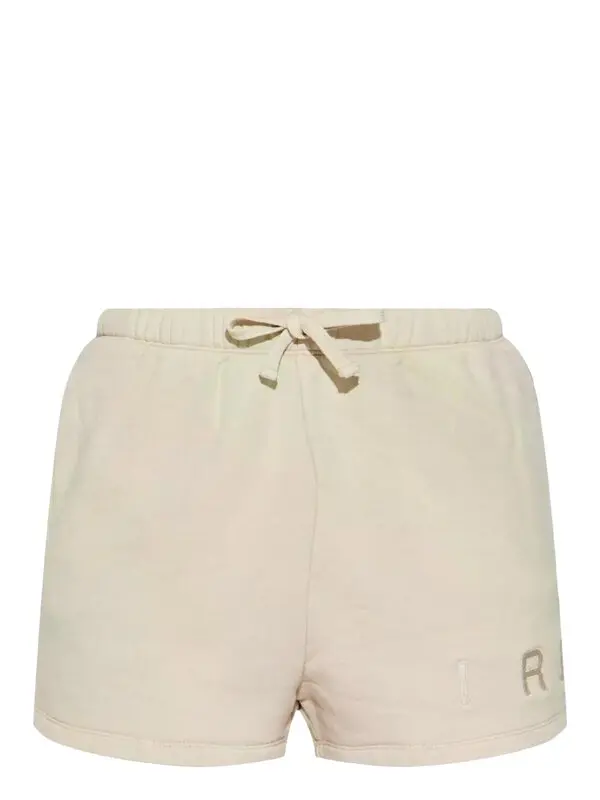 IRO PARIS Embroidered-logo Cotton Shorts - Neutrals