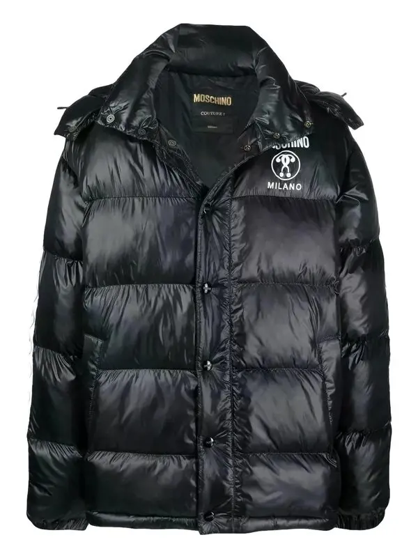 Moschino Padded Hooded Coat - Black