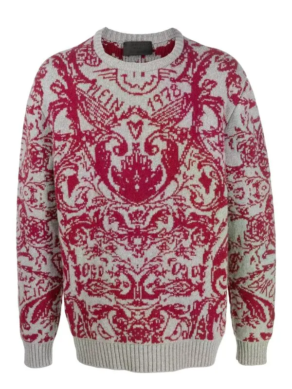 Philipp Plein Intarsia-knit Jumper - Grey