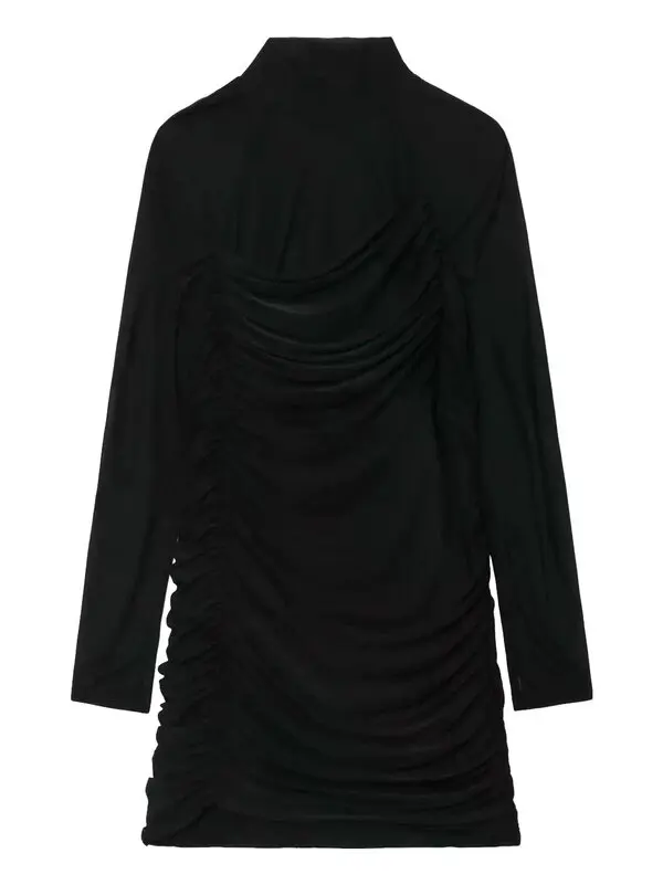 Helmut Lang Ruched Long-sleeve Minidress - Black