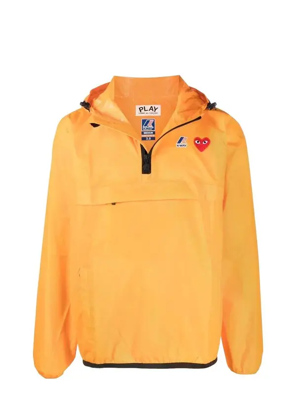 Play Comme Des Garcon X K-way Pullover Hooded Jacket - Orange