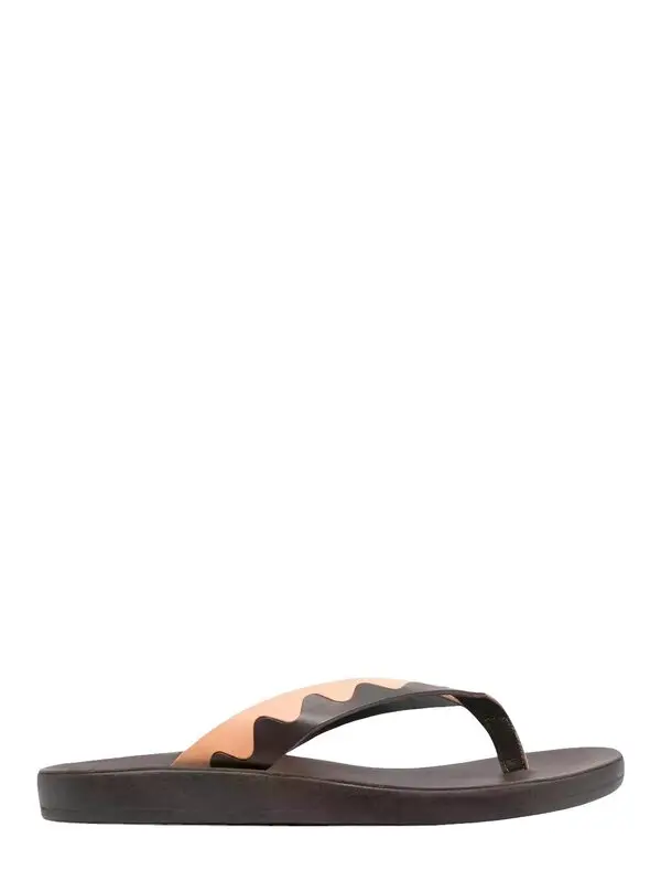 ANCIENT GREEK SANDALS Ammos Two-tone Leather Flip-flops - Brown
