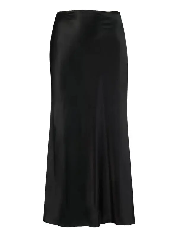 MANURI Patricia Silk Flared Skirt - Black