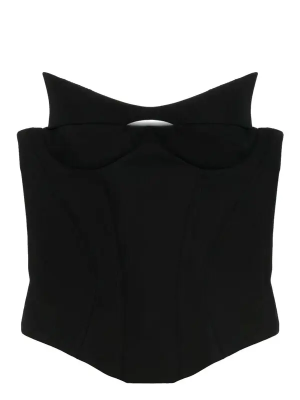 MUGLER Sleeveless Corset Top - Black