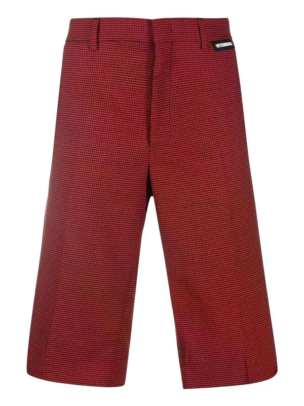 Vetements Houndstooth Tailored Shorts - Red