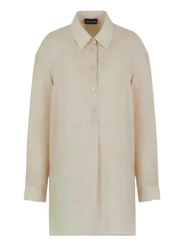 Emporio Armani Button-front Lyocell Blouse - Neutrals