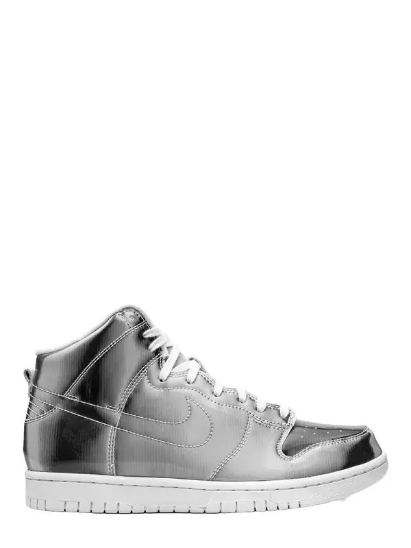 Nike X Clot Dunk High Metallic Sneakers - Silver