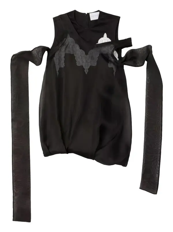AZ FACTORY Honey Suckle Lace-embellished Minidress - Black