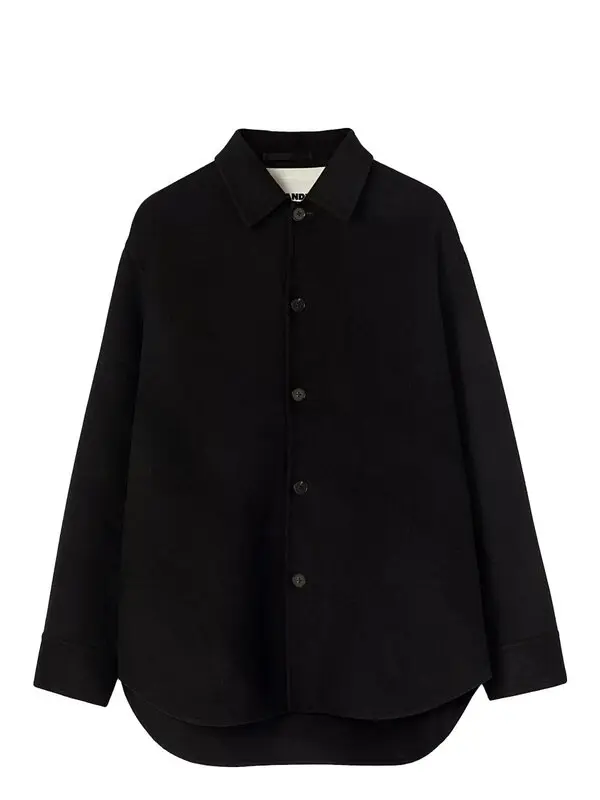 JIL SANDER Long-sleeve Cashmere Shirt - Black