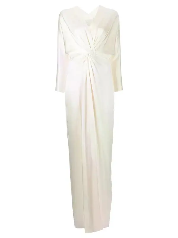 Michelle Mason Twist-detail Silk Gown - Neutrals