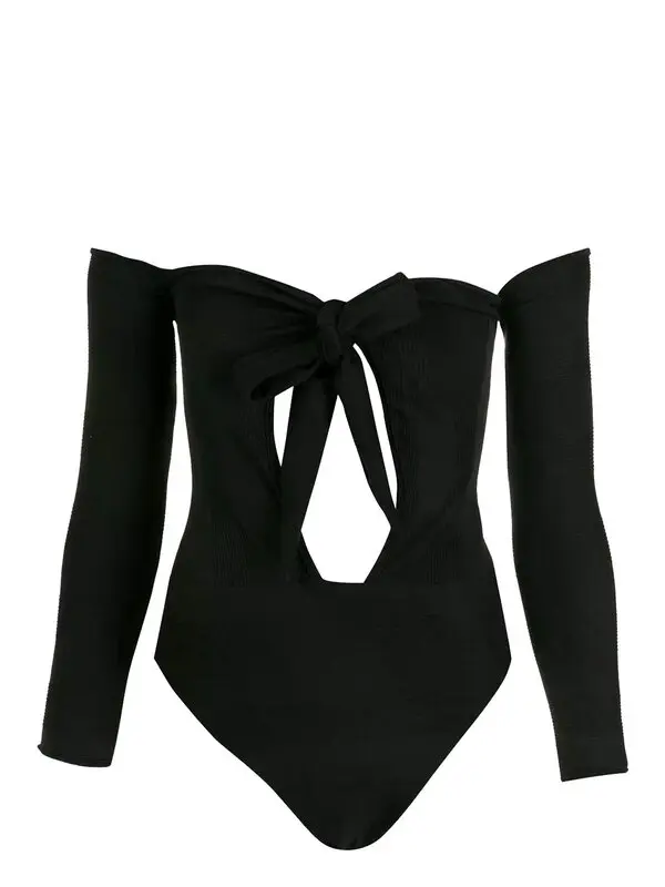 AMIR SLAMA Cut-out Bodysuit - Black