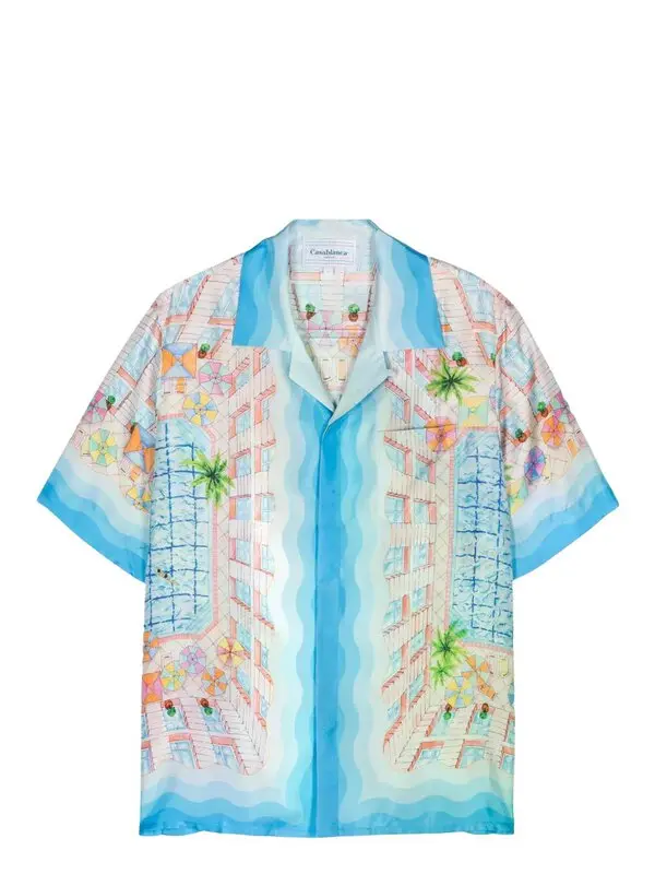 Casablanca Le Plongeon Silk Shirt - Blue
