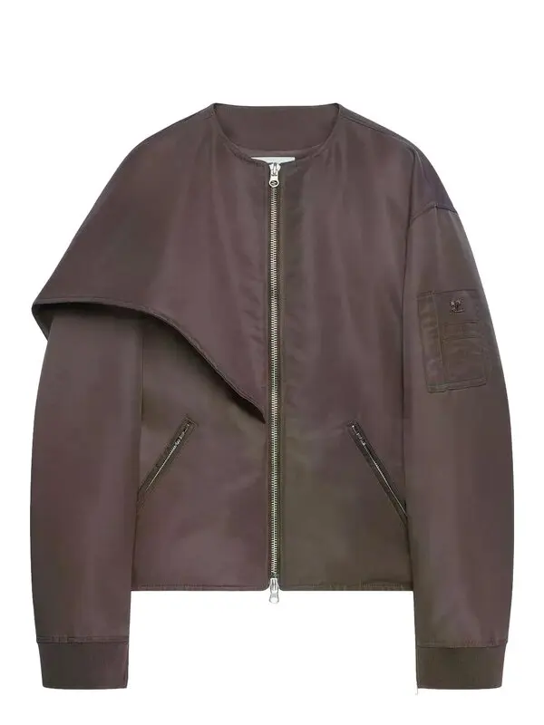 COURREGES Bow-collar Bomber Jacket - Brown