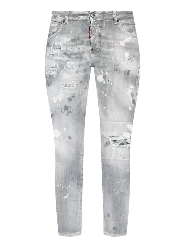 Dsquared2 Logo-patch Cotton-blend Jeans - Grey