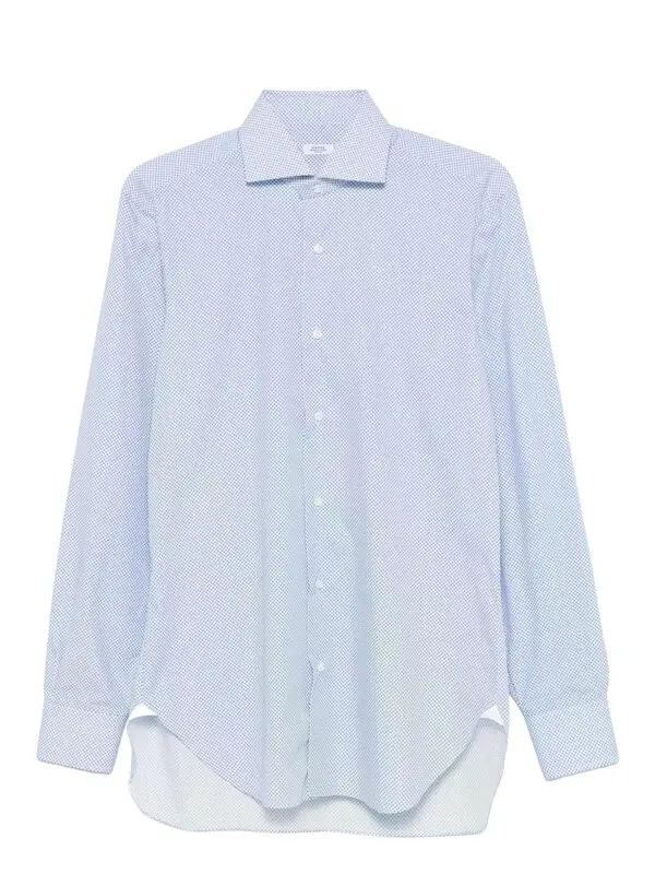BARBA NAPOLI Patterned-jacquard Shirt - Blue