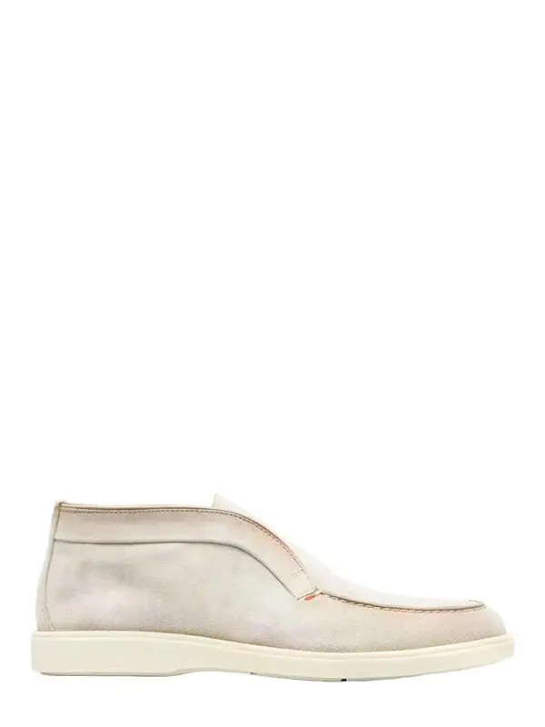 Santoni Leather Slip-on Boots - Neutrals