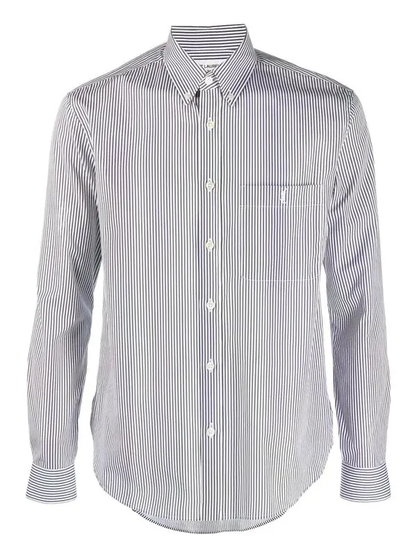Saint Laurent Striped Button-down Shirt - Blue