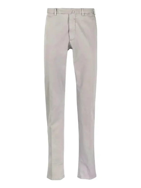DELL'OGLIO Slim-cut Leg Chino Trousers - Neutrals