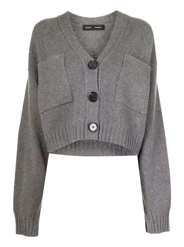 Proenza Schouler Eco Cashmere Cropped Cardigan - Grey