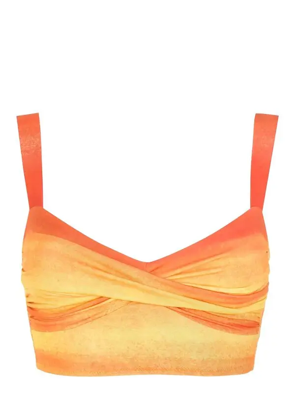 AMIR SLAMA Printed Cropped Top - Orange