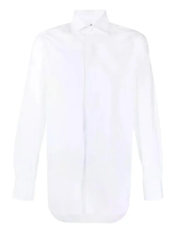 FINAMORE 1925 Long-sleeve Poplin Shirt - White