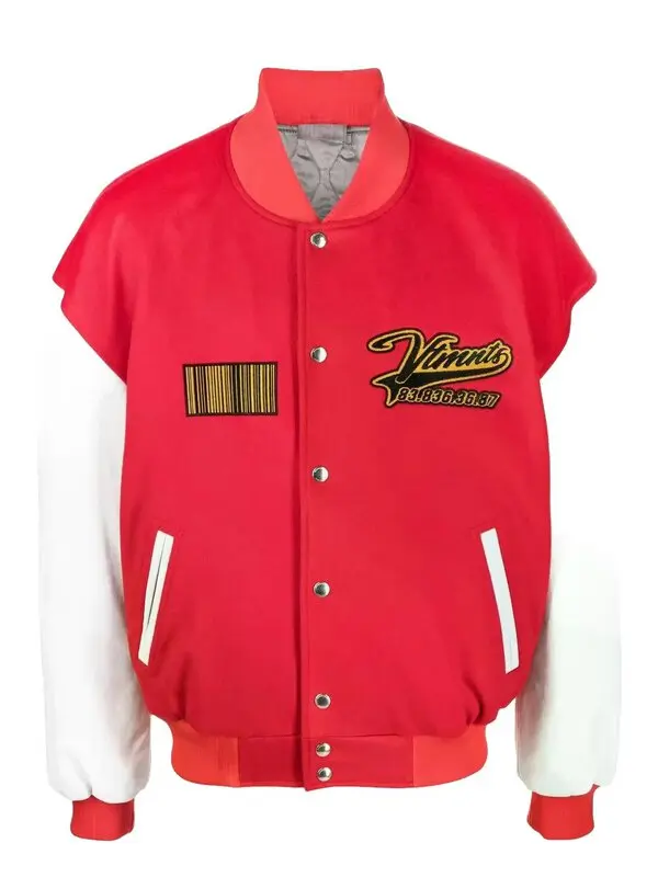 VTMNTS Embroidered Logo Bomber Jacket - Red