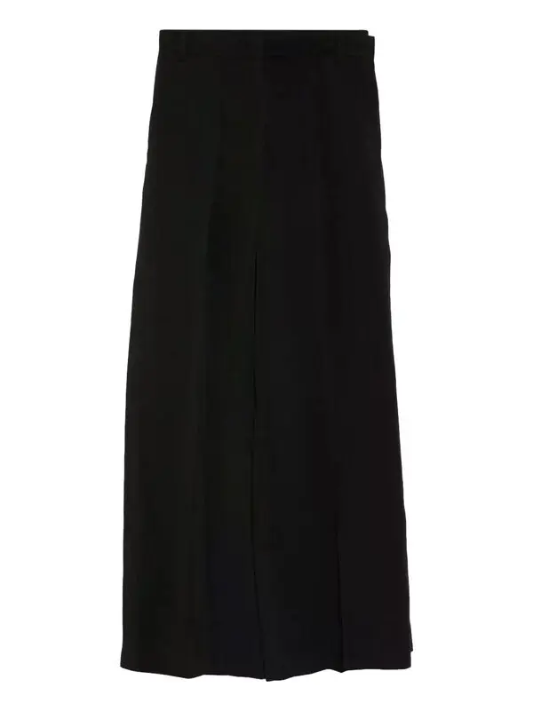 PUSHBUTTON Side Folded Wide Leg Pants - Black