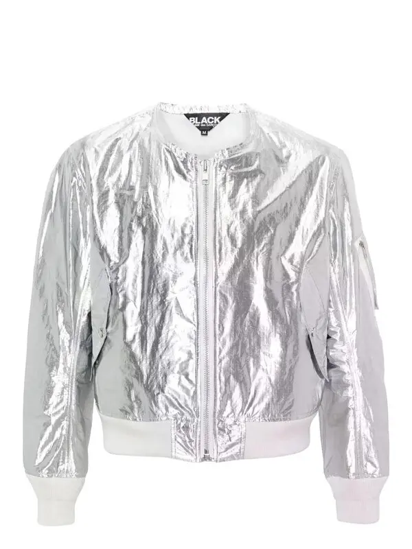 Comme Des Garçons Metallic-finish Bomber Jacket - Silver