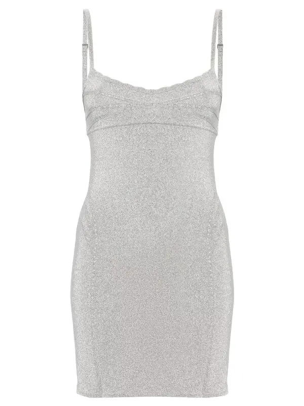 Jacquemus Fiesta Lurex Minidress - Silver