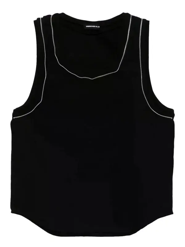 Undercover Sleeveless Cotton Vest - Black