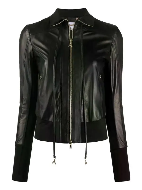 Patrizia Pepe Long Sleeve Leather Jacket - Black