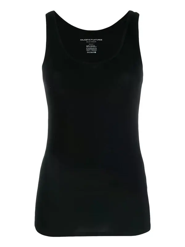 Majestic Filatures Sleeveless Vest Top - Black