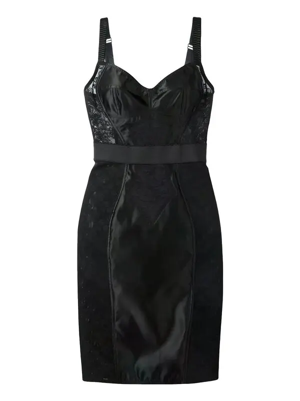 Dolce & Gabbana Floral-lace Corset Dress - Black