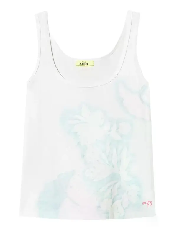 TWINSET Floral-print Tank Top - White