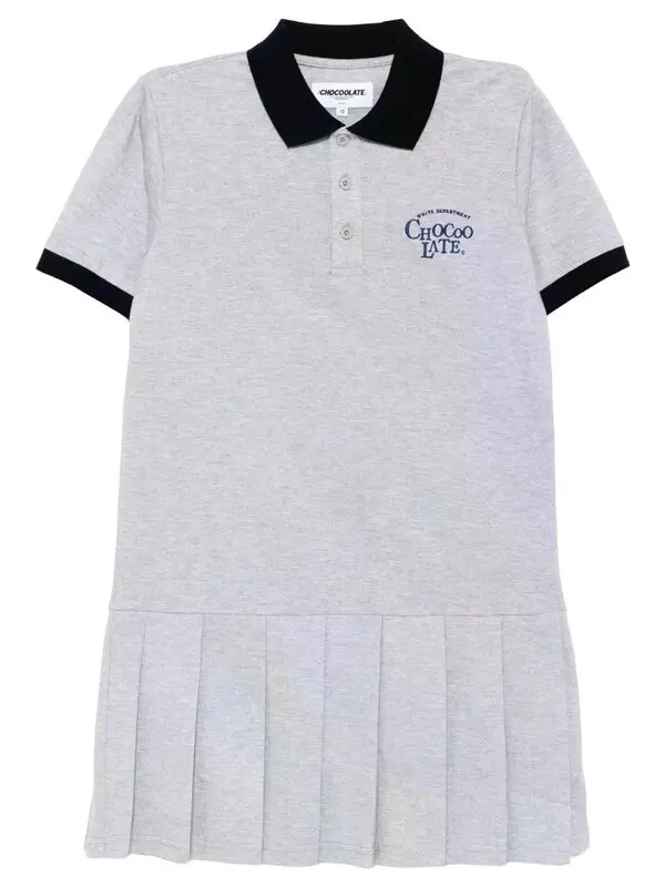 CHOCOOLATE Logo-embroidered Dress - Grey