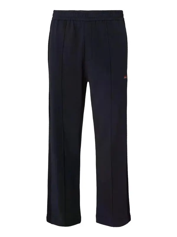 Missoni Zigzag-embroidery Cotton Track Pants - Blue