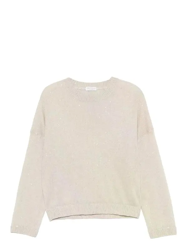 Brunello Cucinelli Sequin-embellished Top - Neutrals