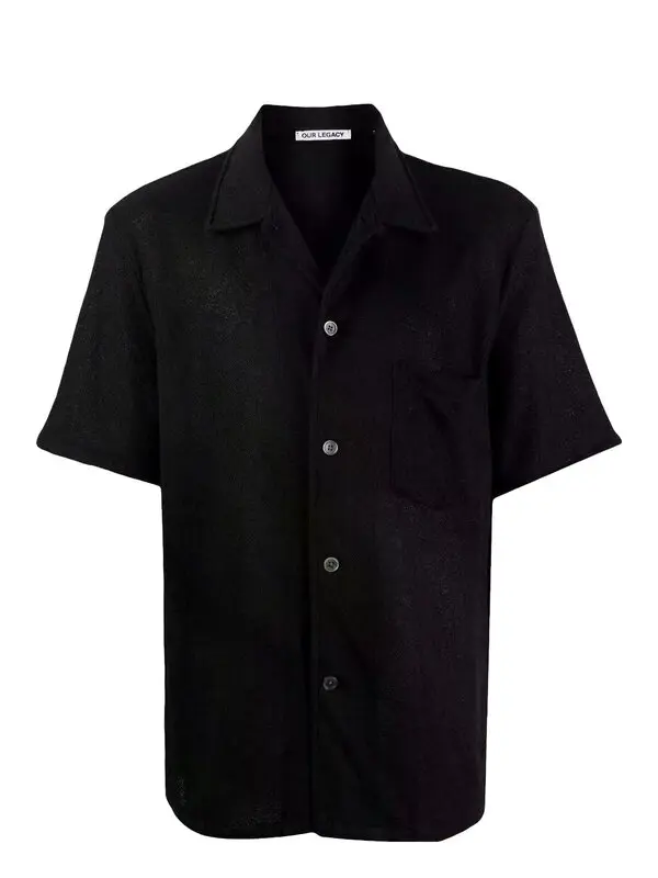 Our Legacy Bouclé Short-sleeve Shirt - Black